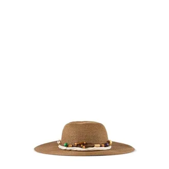 Au Printemps Paris Chapeau paille &agrave; d&eacute;tail perle