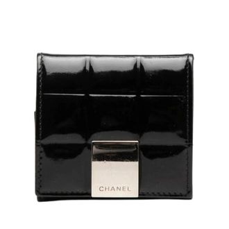 Chanel Pre-owned Choco Bar Patent Coin Case - Femme - Pre-owned - Noir - Taille: ONE Size