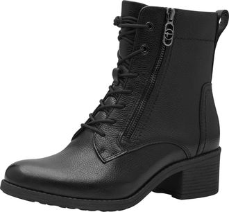 Tamaris Damen Absatzstiefelette Leder bequem; BLACK, EU 36