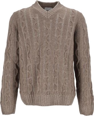 Settefili Cashmere Scollo V Treccia Vanis&eacute; 3 Fili-Strick - - Knitwear - Herren - Grau - XL