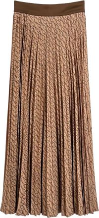 Herno Femme, Jupes, Brun, Taille: 38 FR Pliss&egrave; Skirt