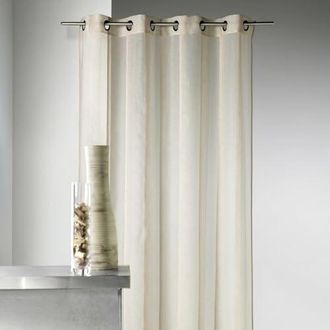 HOME MAISON com HM69806947 Vorhang, Etamin, gewebt, Polyester, leinenfarben, 140 x 260 cm