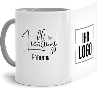 Tassendruck Personalisierte Tasse mit Logo bedrucken - Lieblings-Patientin - Geschenke zum Firmenjubiläum, Patientin, Kaffee-Becher mit Logo | 300 ml, Innen & Hen