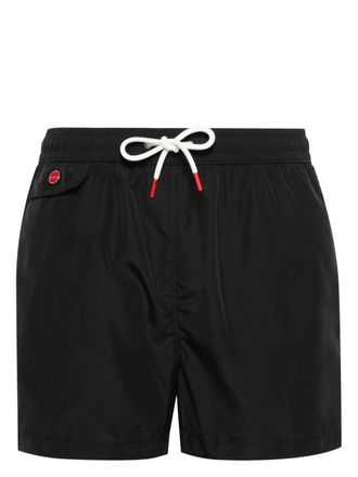 Kiton Badeshorts mit Logo-Stickerei - Schwarz