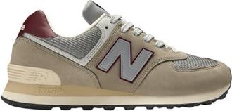 New Balance Baskets Unisexes pour Adulte 574 V2, Pierre aride/Bordeaux monarque, 8 Wide Women/6.5 Men