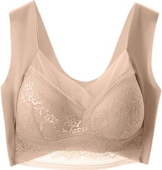 Generic Soutien-gorge sans armatures pour femme 2026 avec soutien-gorge sans couture confortable et lisse, beige, 3XL