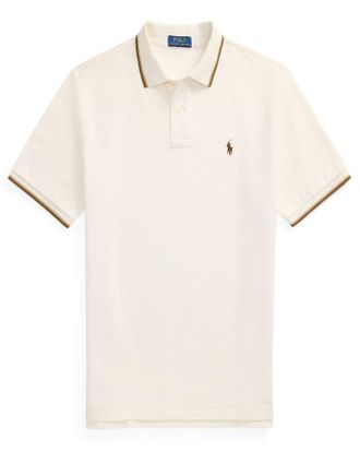 Ralph Lauren Piqu&eacute;-Poloshirt mit Kontraststreifen und kleiner Pony-Stickerei, Custom Slim Fit in
