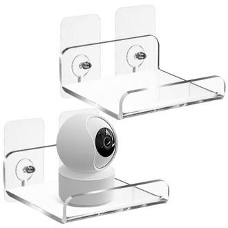 DOITOOL Angoily 2 St&uuml;ck Transparente U f&ouml;rmige Wandregale Schwebende Kleine Wandablage aus Robustem Acryl Selbstklebend ohne Bohren Vielseitiges Storage Deko 