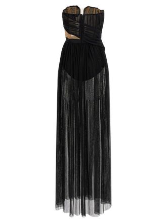 Nensi Dojaka Womens Black Viscose Long Dress