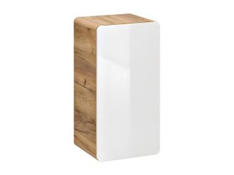 Vente-Unique H&auml;ngende Badezimmers&auml;ule - 32 x 35 x 68 cm - Naturfarben & Wei&szlig; - Aruba