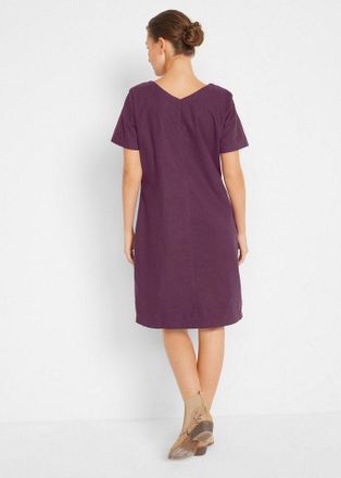 Bonprix Minikleid f&uuml;r warme Tage, aus Leinen und Baumwolle, A-Linie, mit V-Ausschnitt