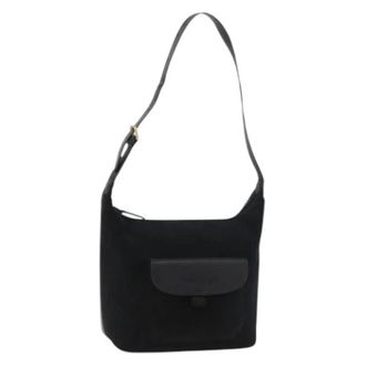 Burberry Pre-owned Wildleder-Schultertasche - - Pre-owned - Damen - Schwarzk - ONE SIZE