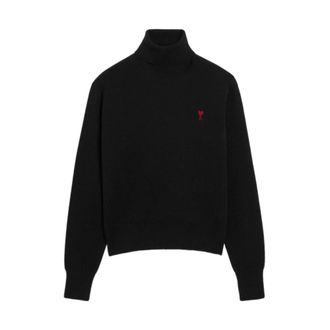 Ami Homme, Pulls, Noir, Taille: L Pull Col Roul&eacute; De Coeur