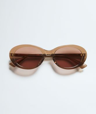 Bottega Veneta Lunettes de soleil ovales Classic - Marron - Unisex - Unisex