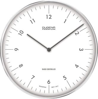 Dugena Wanduhr Dessau, Funkuhrwerk, Metallgehäuse, ø 32 cm, inklusive Batterie (Araber)