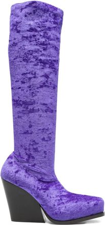 Stella McCartney bottes en velours 105 mm - Violet