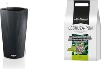 Lechuza CILINDRO Color 32 schiefergrau 13953 & PON 12 Liter Substrat 19562