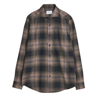 Eton Karo-Karo Flanellhemd - - Shirts - Herren - Braun - M
