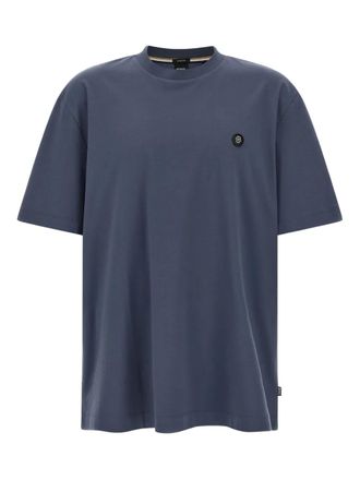 BOSS t-shirt C-Taut 01 &agrave; patch logo - Bleu