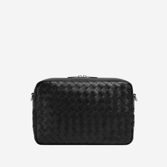 Bottega Veneta Mens Crossbody Bag Black Calf Skin Handbags Hand