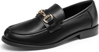 Dream Pairs Mocassins confortables &agrave; enfiler pour femme - Style d&eacute;contract&eacute; - Pour le travail, le bureau, Polyur&eacute;thane noir., 39.5 EU