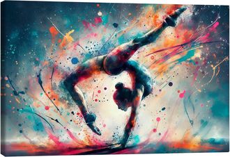 Posterlounge Rhythmische Gymnastik I Leinwandbild von nobelart 90 x 60 cm Bunt Wandbilder Wanddeko