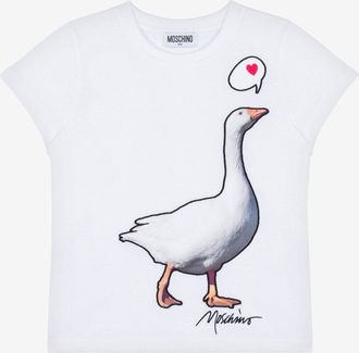 Moschino T-shirt en jersey Goose - Blanc