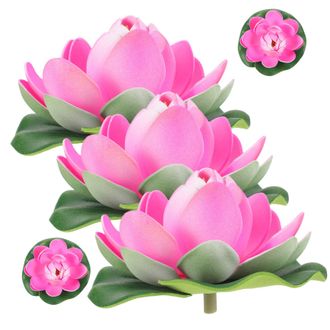 Cabilock 5 St&uuml;cke K&uuml;nstliche Schwimmende Lotusblume Handwerk Simulation Lotus F&uuml;r Teich Wohnkultur 10cm Halboffenen Lotus
