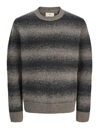 Jack & Jones Jprblutyler Knit Striped Crew Neck, Motifs Crocodiles, S Homme