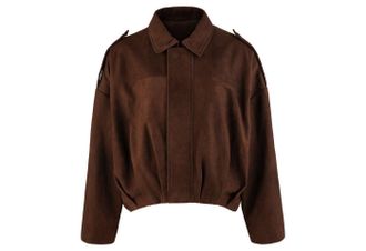 Trueprodigy Lederjacke Naeko Bomberjacke mit gerafftem Saum
