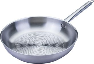 Fackelmann Bratpfanne Ovalgriff Ø 28 cm aus hochwertigem Edelstahl - Perfekt für scharfes Anbraten auf allen Herdarten auch Induktion, hitzebeständig bis +230 °C