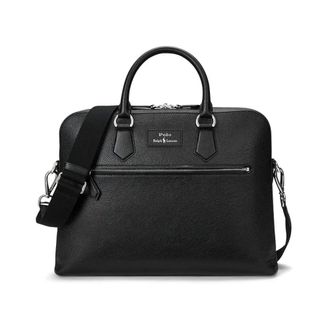Polo Ralph Lauren Sacoche dordinateur portable en cuir grain&eacute; - Homme - Sacs - Noir - Taille: ONE Size
