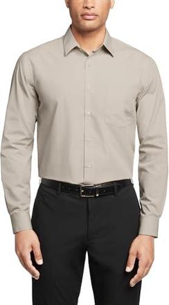 Van Heusen Poplin Regular Fit Solid Point Collier Dress Shirt Chemise Opaque pour Homme, Pierre, 44 cm col 81/84 cm Manche (XL)
