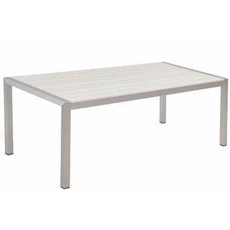 Beliani Gartentisch VERNIO 180 cm 90 cm Metall Wei&szlig;