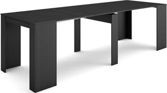 Skraut Home | Ausziehbarertisch | Multifunktionaler ausziehbarer | 260 | F&uuml;r 12 G&auml;ste | Esszimmertische | Moderner Stil | Schwarz