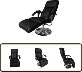 vidaXL Massagesessel Schwarz Kunstleder - Massage Stuhl - Entspannungsstuhl - Wellnessstuhl - Elektrischer Massagesessel - Massagesessel Schwarz - Home &
