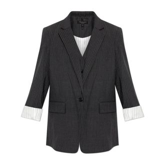 Rag & Bone Jennifer Gestreifter Combo Blazer & Weste Set - - Jackets - Damen - Grau - M