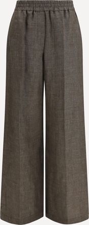 Brunello Cucinelli High-rise Linen Pants Female 46
