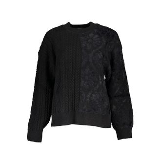 Desigual Schwarzer Baumwollpullover f&uuml;r Frauen mit Rollkragen