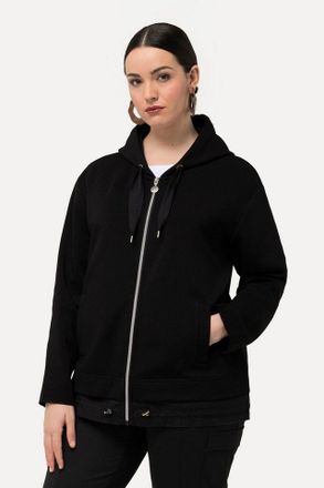 Ulla Popken Sommerjacke Kapuzenjacke Bindeband doppelter Saum