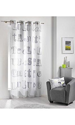 Lulu Castagnette 1680122, Vorhang Mit Osen, 140 X 240 cm, Lulu Script, Polyester Bedruckt, Rosa