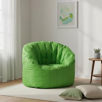 Talamo Italia Dmora Runder Polstersessel, Farbe Gr&uuml;n, Ma&szlig;e 80 x 80 x 80 cm