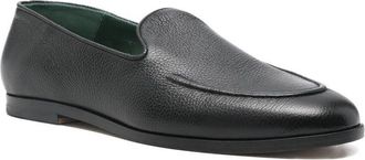 Vinny&rsquo;s Textured Calf Leather Loafer - Black