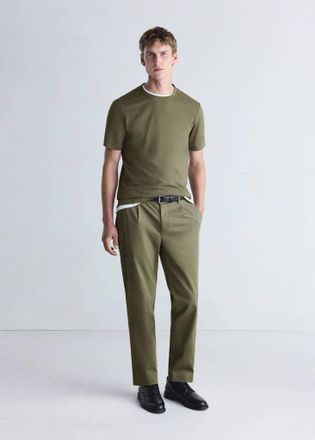 Mango T-shirt regular-fit Thermolite kaki - Homme - XXL - MANGO MAN