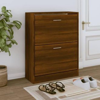 vidaXL Vidaxl - Schuhschrank Braun Eichen-Optik 63x24x81 cm Holzwerkstoff