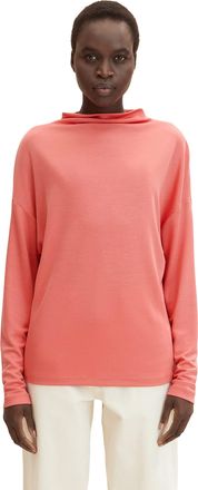 Tom Tailor Damen Basic Longsleeve mit Kragen 1033664, 12341 - Faded Rose, L