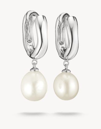 Thomas Sabo cr&eacute;oles perle en argent, blanc-Argent&eacute;