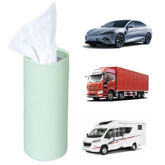 Generic Taschentuchhalter f&uuml;rs Auto - Nachf&uuml;llbarer runder Taschentuchhalter mit 40 Taschent&uuml;chern | Tragbares Autozubeh&ouml;r, strapazierf&auml;hige Stoffabdeckung f&uuml;