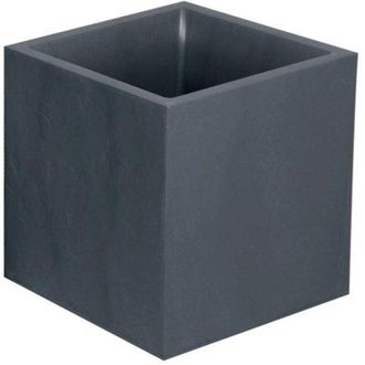 Eda Jardini&egrave;re carr&eacute;e Volcania effet pierre 39,5 x 39,5 x 43,5 cm - 31 l - Gris anthracite