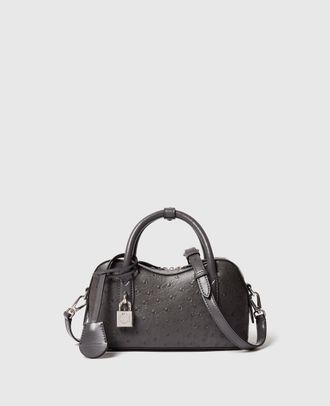 Stella McCartney Ryder Ostrich Crossbody Bag, Woman, Slate